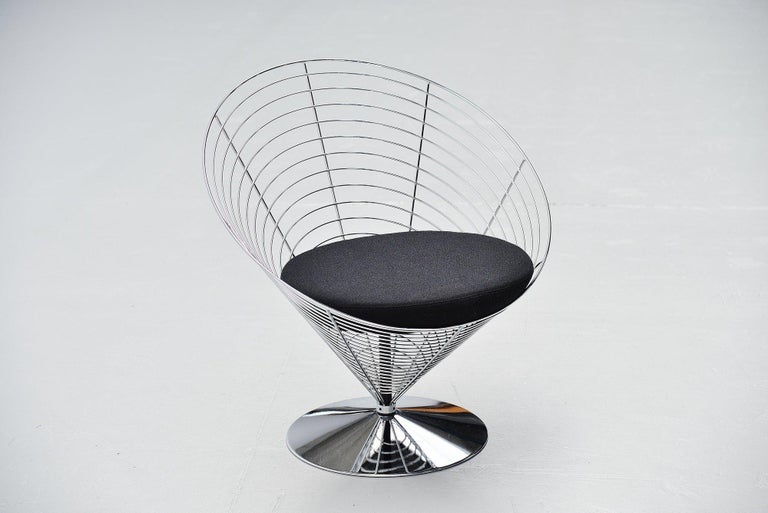 Verner Panton Wire Cone Chairs Fritz Hansen Denmark, 1988 at 1stDibs