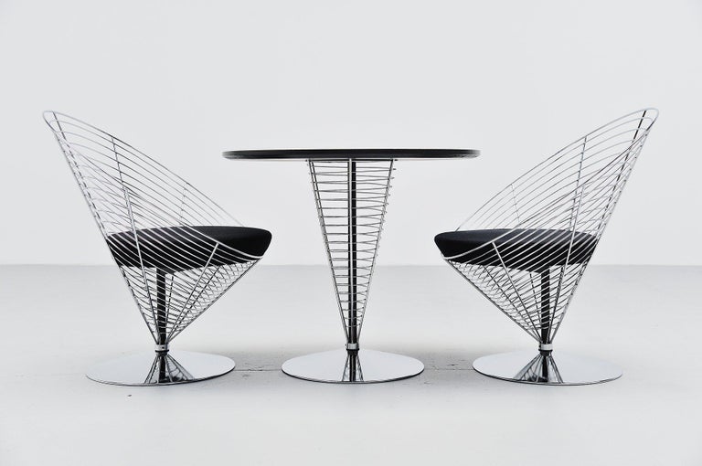 Verner Panton Wire Cone Tables Fritz Hansen, 1988 at 1stDibs