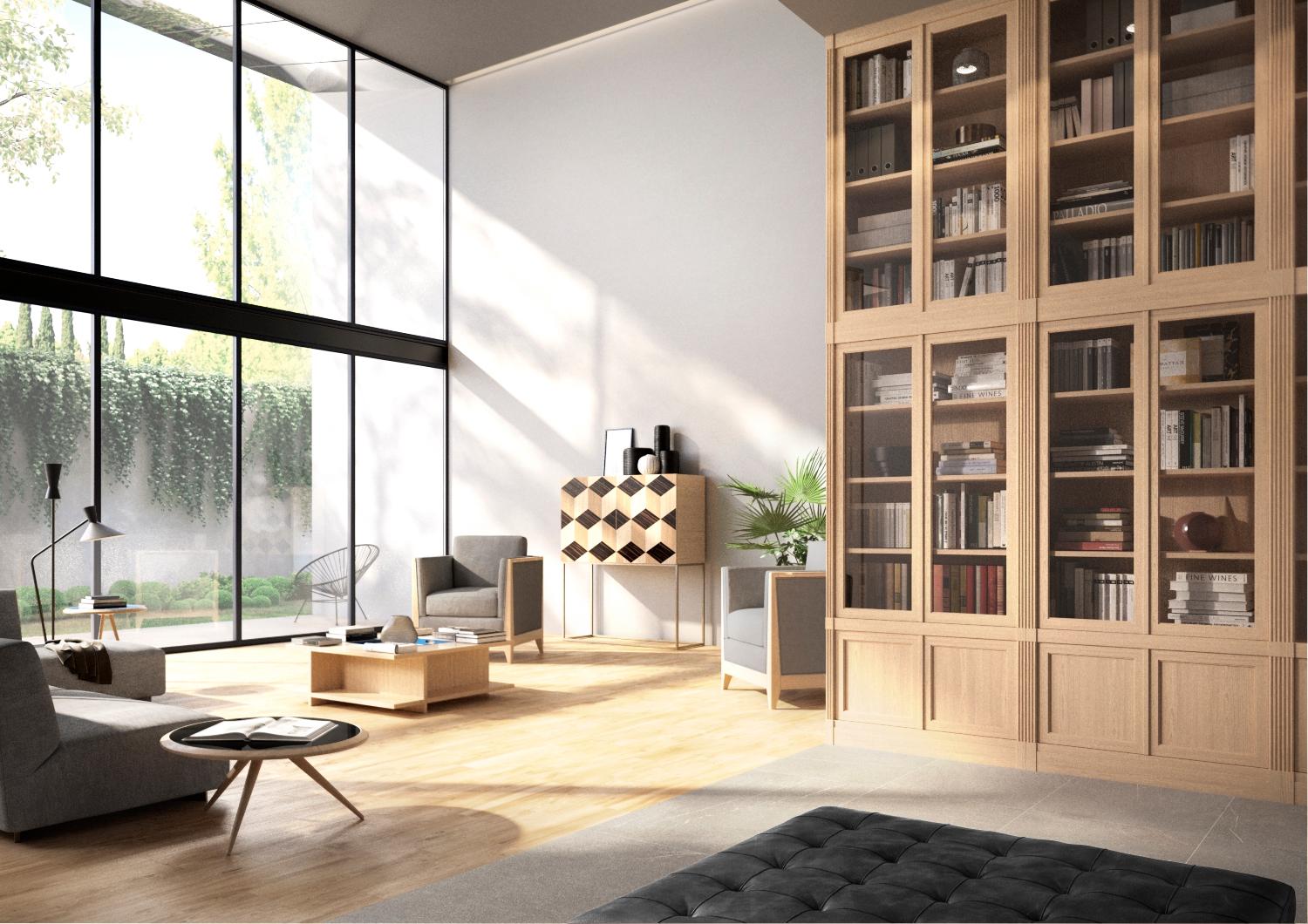 Veronese Contemporary Cabinet in Ashwood and Inlayed Doors by Morelato ...