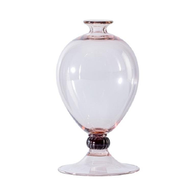 Veronese Small Vase in Powder Pink and Ox Blood Red Glass by Vittorio ...