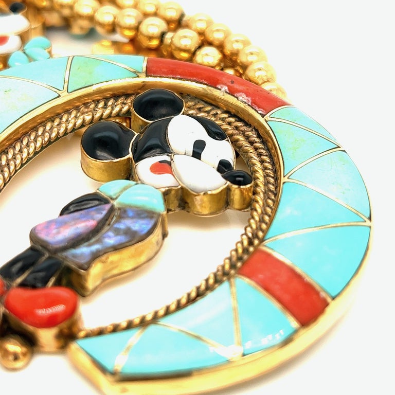 Veronica Poblano Mickey Mouse Multi-Gem Gold Double Strand Necklace For ...