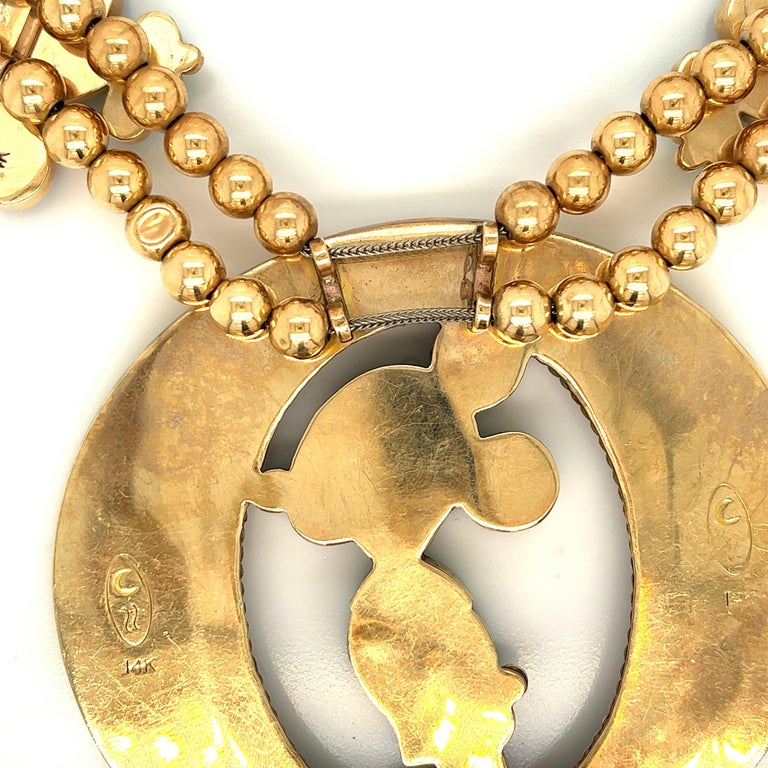 Veronica Poblano Mickey Mouse Multi-Gem Gold Double Strand Necklace For ...