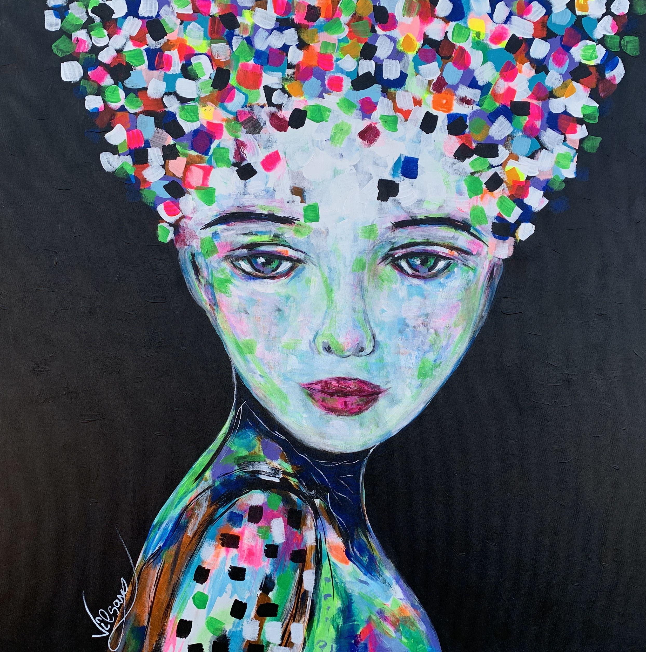 Veronica Vilsan - Go with the Flow 4, Painting, Acrylic on Canvas For ...