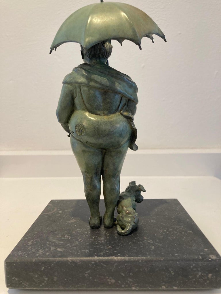 Veronique Clamot - L'Ondee Bronze Sculpture Shower Rain Umbrella Dog ...