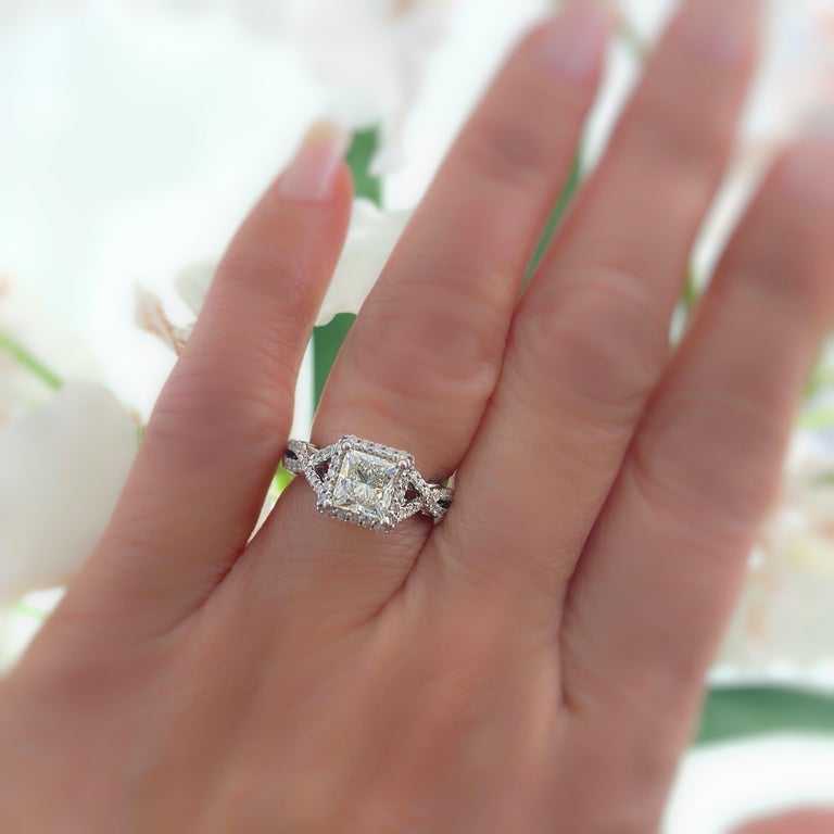 Verragio Insignia Princess Diamond 2.04 Carat Twist Shank Ring 14 Karat ...