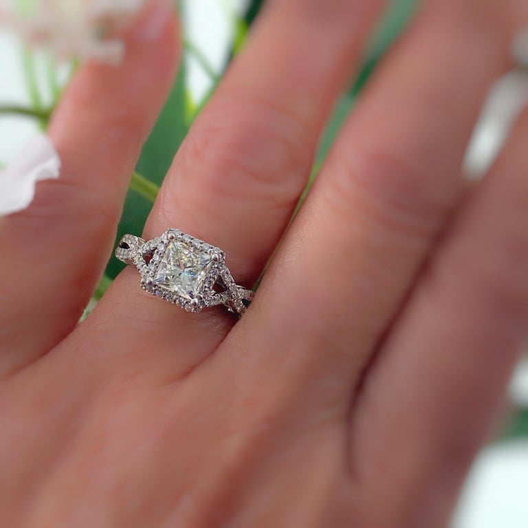 Verragio Insignia Princess Diamond 2.04 Carat Twist Shank Ring 14 Karat ...