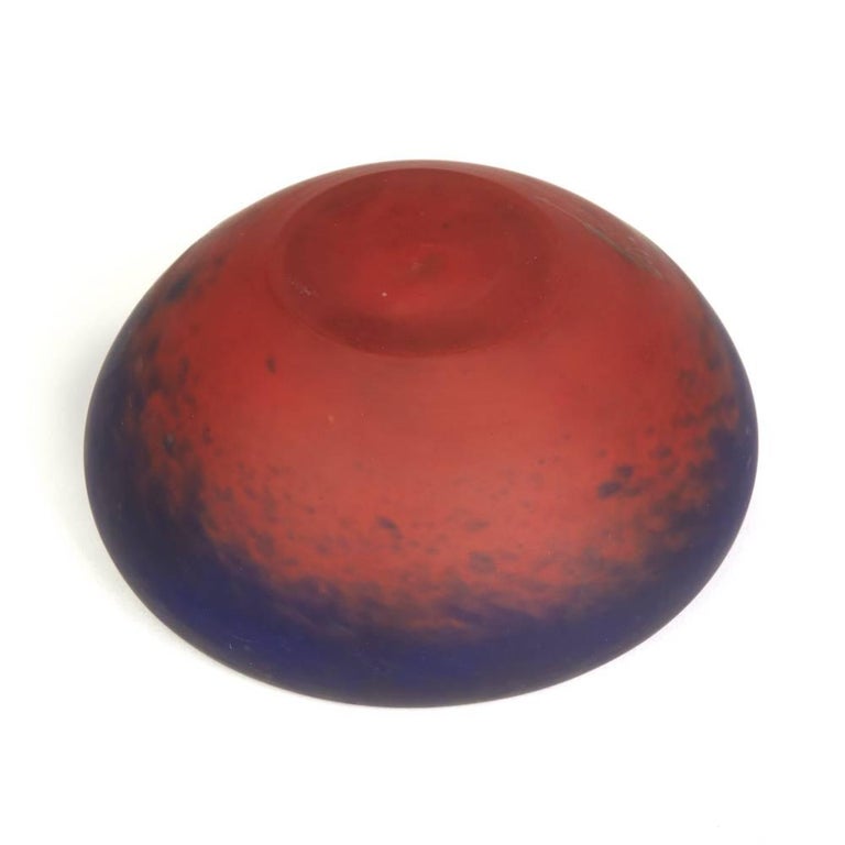 Verrerie Schneider Mottled Red Art Glass Bowl, circa 1920 at 1stDibs