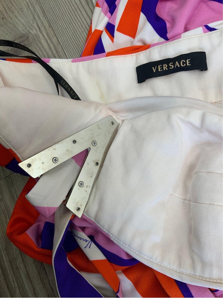 Versace 2000 print night Dress For Sale at 1stDibs