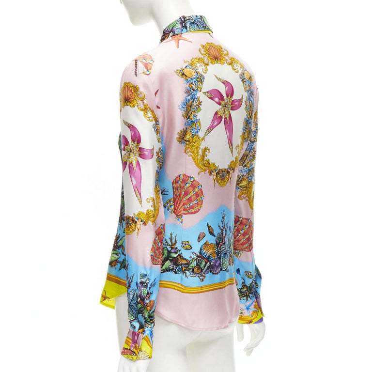 VERSACE 2021 Tresor De La Mer Signature Starfish silk shirt IT38 S For ...