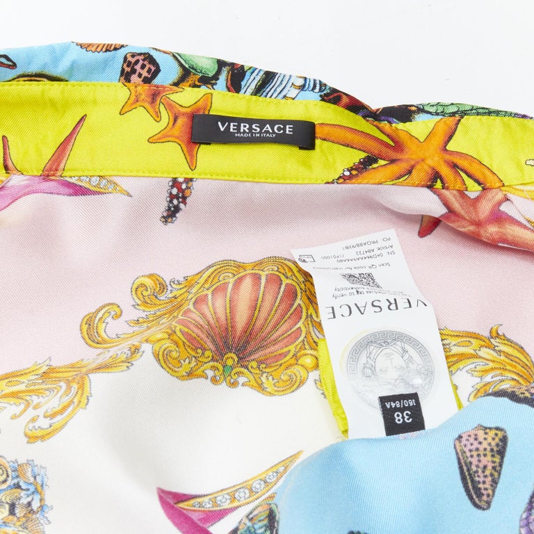 VERSACE 2021 Tresor De La Mer Signature Starfish silk shirt IT38 S For ...