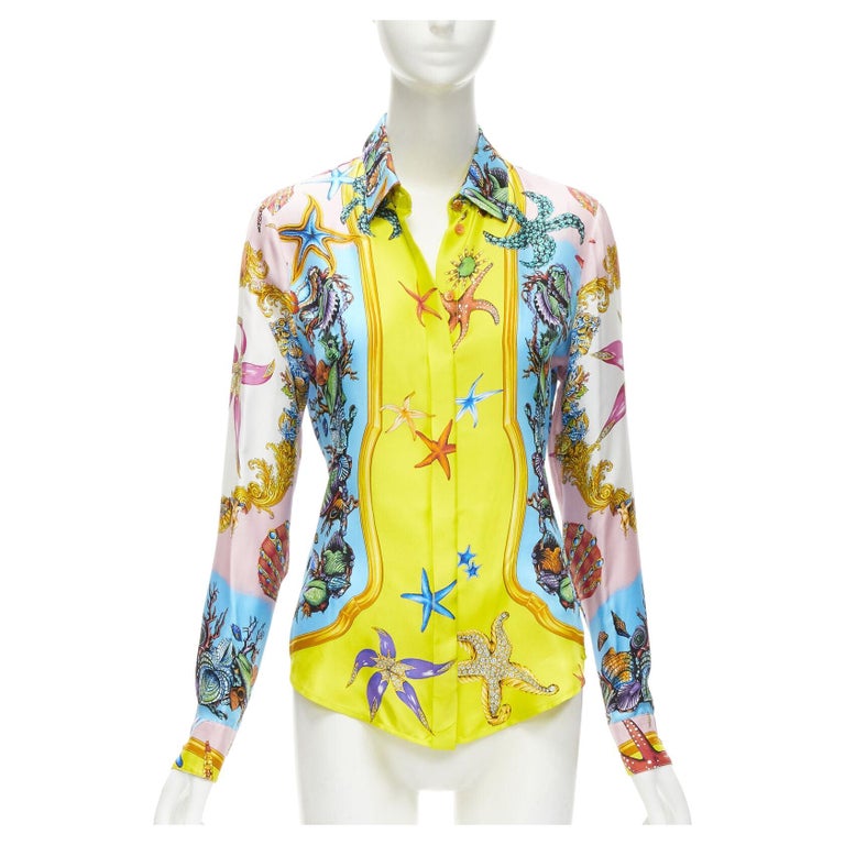 VERSACE 2021 Tresor De La Mer Signature Starfish silk shirt IT38 S For ...