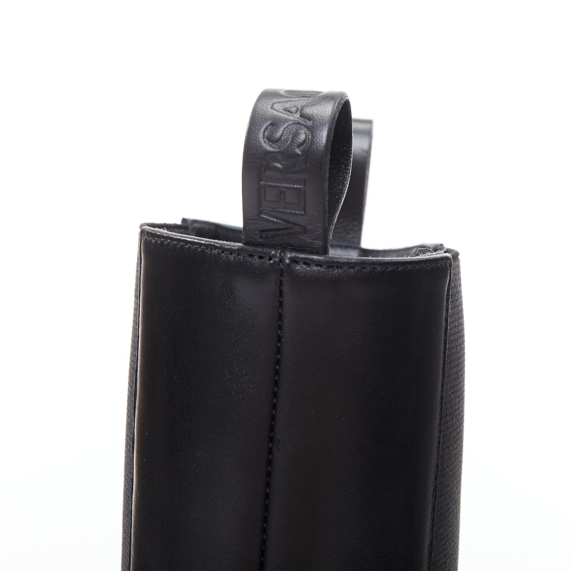 VERSACE Aevitas 165 black leather double platform trucker ankle boots ...