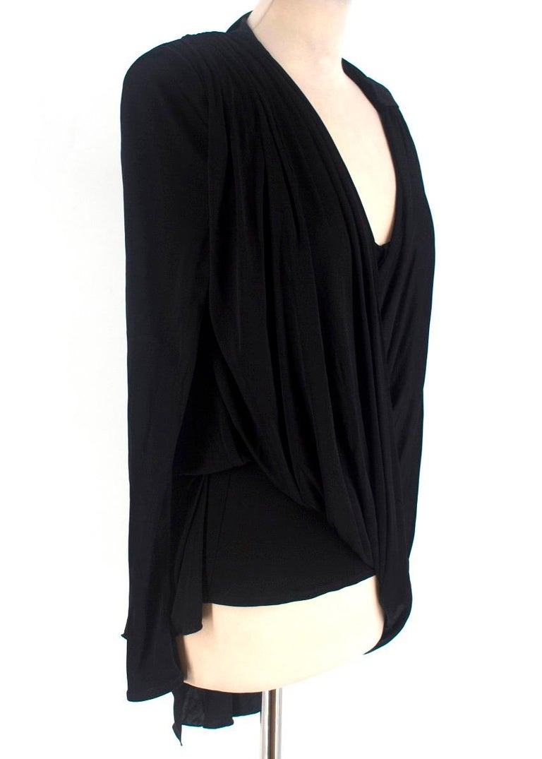 Versace Asymmetric Black Draped Top US 0-2 at 1stDibs