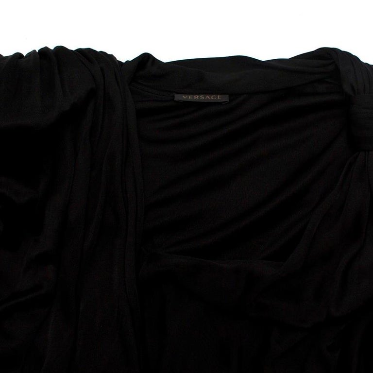 Versace Asymmetric Black Draped Top US 0-2 at 1stDibs