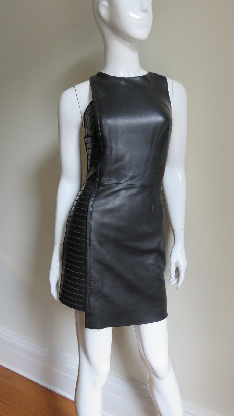 Versace Detailed Leather Dress For Sale at 1stDibs