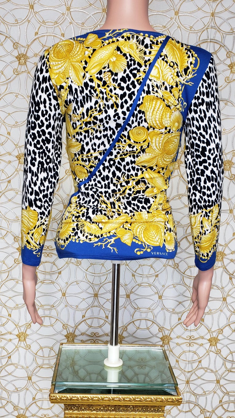 VERSACE baroque leopard print sweater For Sale at 1stDibs