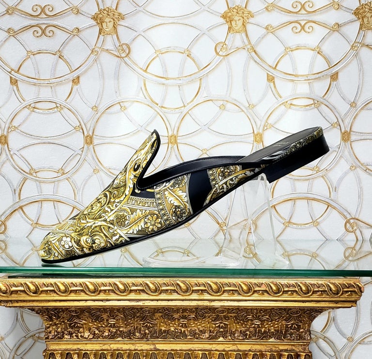 VERSACE BAROQUE MULE Sandals 36.5 - 6.5 For Sale at 1stDibs