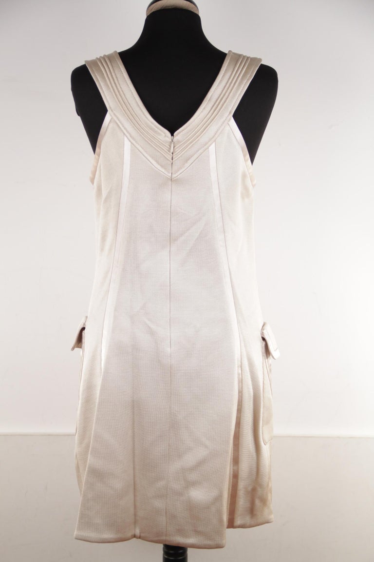 Versace Beige Halter Shift Dress 2006 Fall Collection Size 42 IT For ...