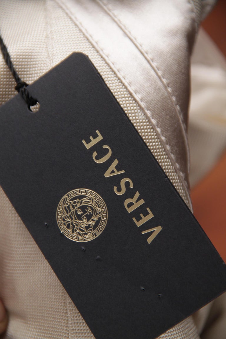 Versace Beige Halter Shift Dress 2006 Fall Collection Size 42 IT For ...