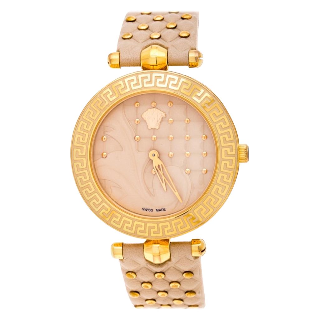 Versace Cream Rose Gold Plated Steel Perpetuelle 87Q Women's Wristwatch ...