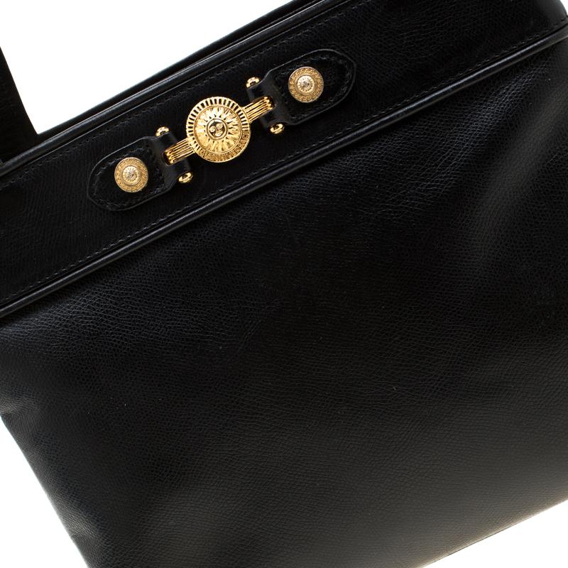 Versace Black Leather Shoulder Bag For Sale at 1stDibs