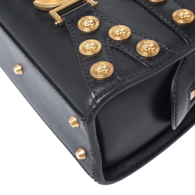 Versace Black Leather Small Tribute Medallion Bag For Sale at 1stDibs ...