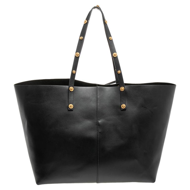 Versace Black Leather Tote at 1stDibs