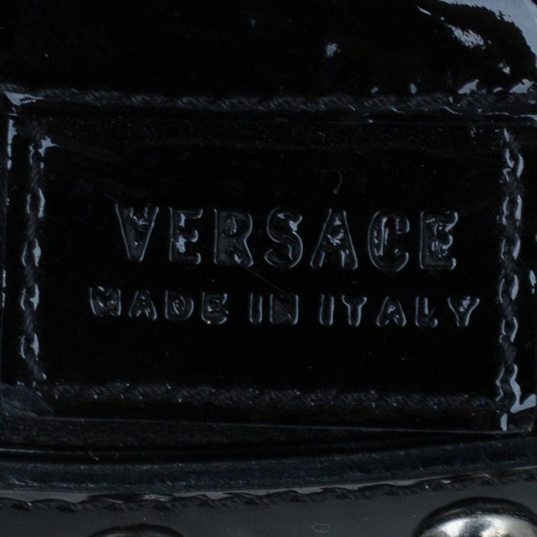 Versace Black Quilted Leather Snap Out Of It Satchel For Sale at 1stDibs