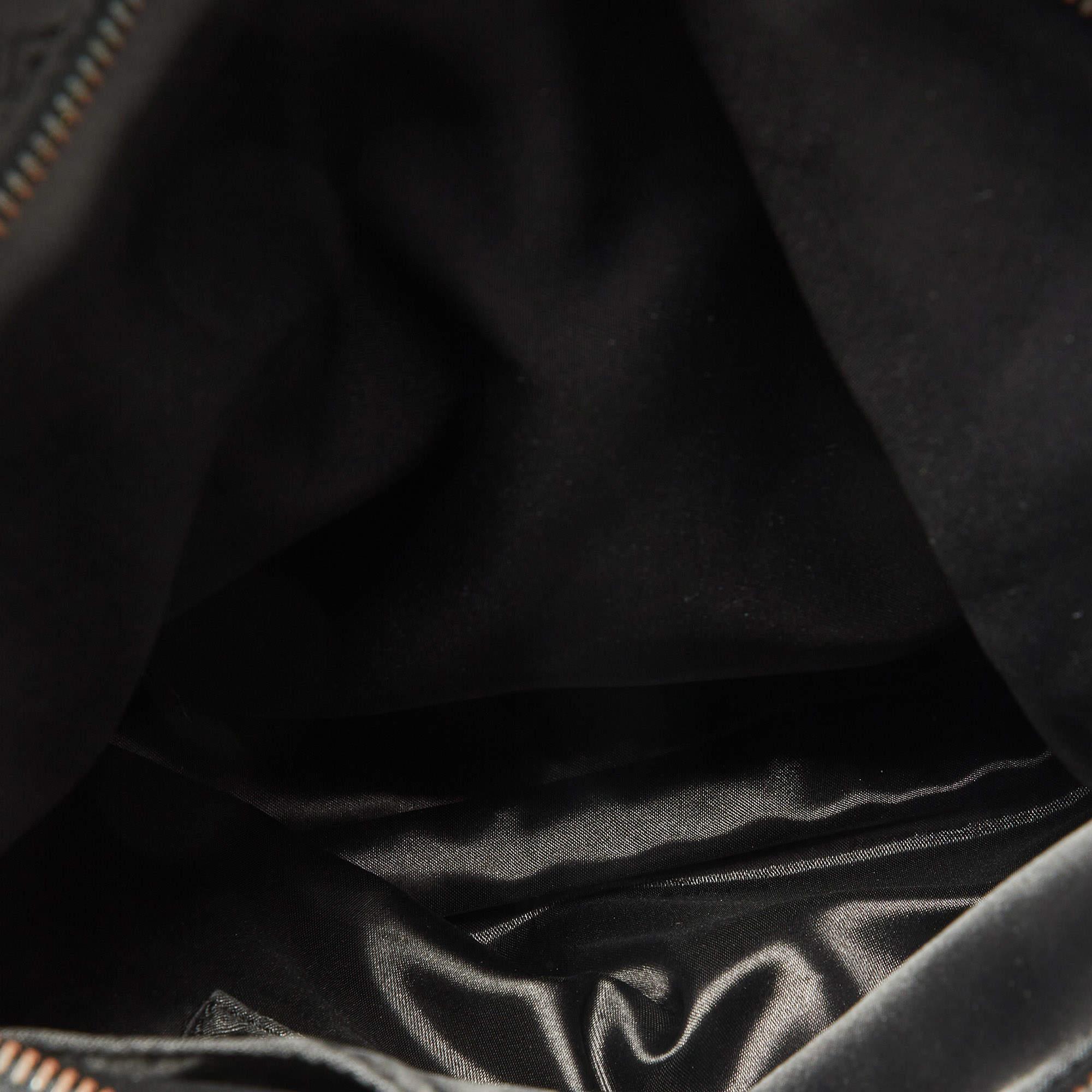 Versace Black Signature Fabric and Patent Leather Shopper Chain Tote ...