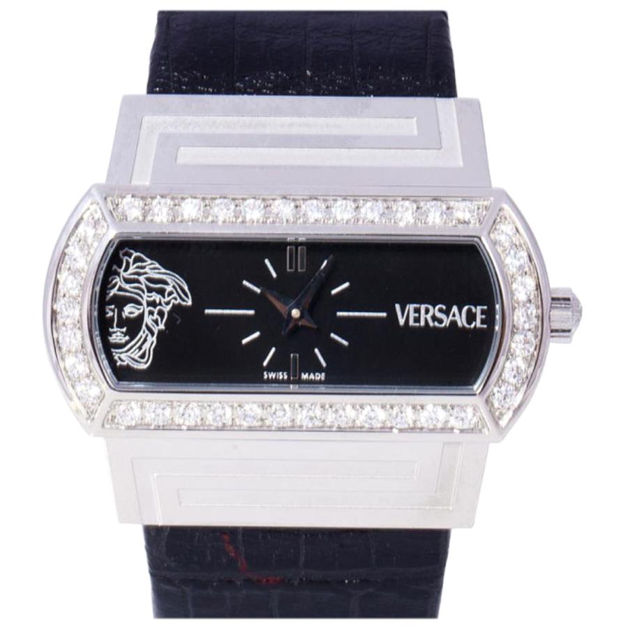 Versace Black Stainless Steel PS91990 Men's Wristwatch 40MM For Sale at ...