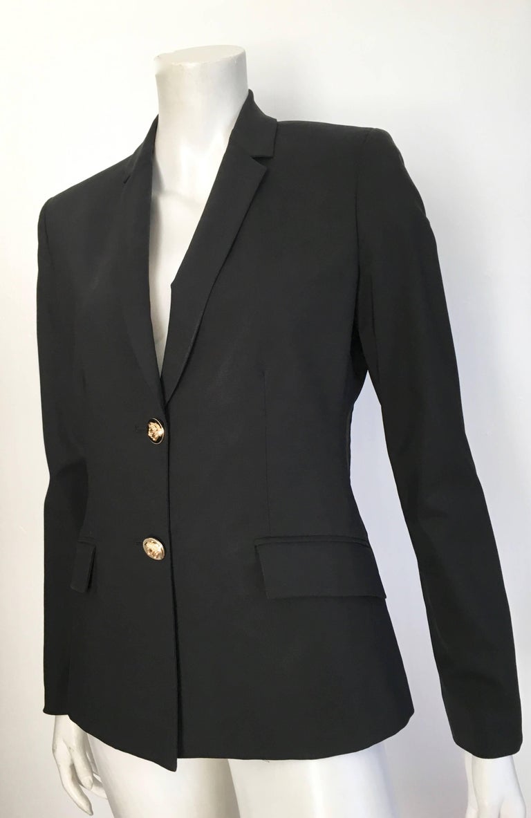 Versace Black Wool Jacket Size 6. For Sale at 1stDibs