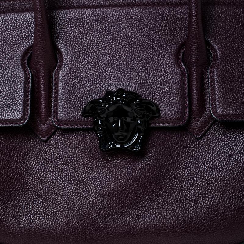 Versace Burgundy Leather Palazzo Empire Tote at 1stDibs | red patent ...