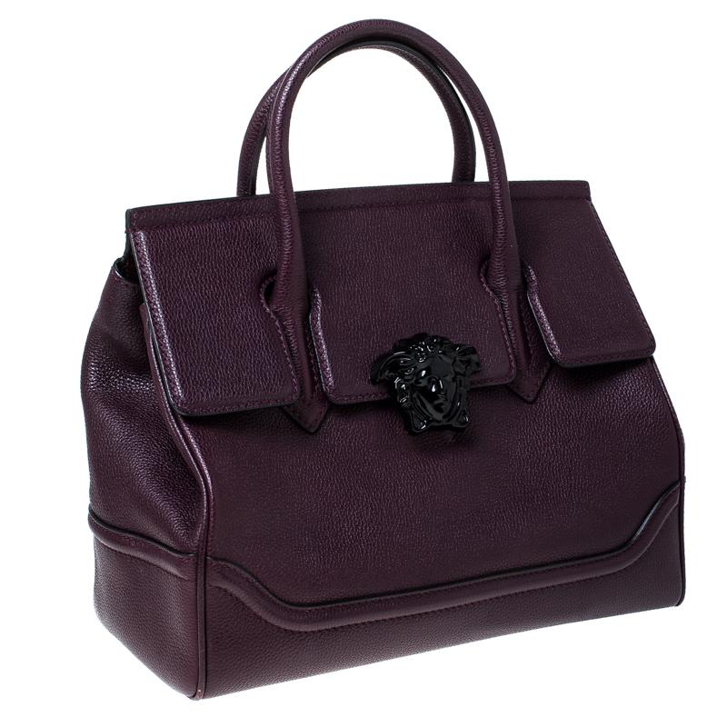 Versace Burgundy Leather Palazzo Empire Tote at 1stDibs | red patent ...