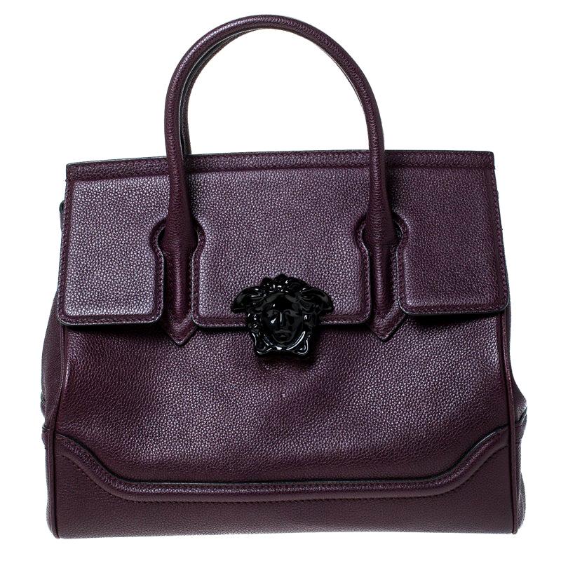 Versace Burgundy Leather Palazzo Empire Tote at 1stDibs | red patent ...