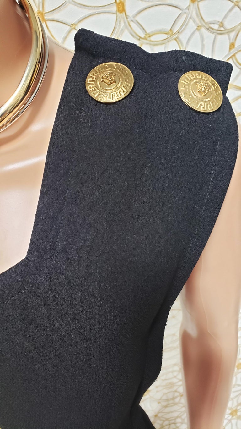 Versace Button-Detailed Tulip Applique One Shoulder Dress For Sale at ...