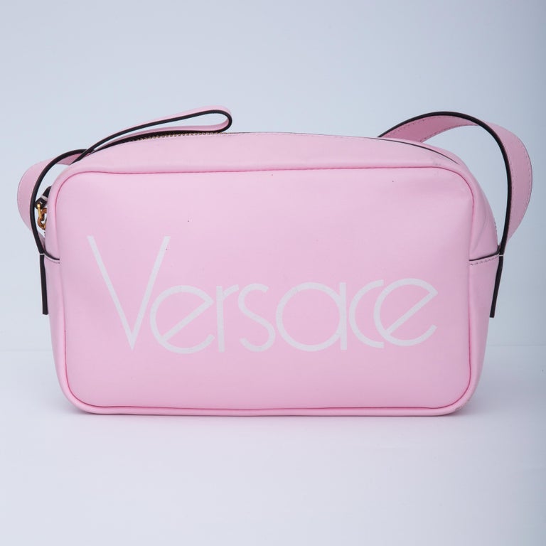 Versace Calfskin Rose Pink Camera Shoulder Bag For Sale at 1stDibs