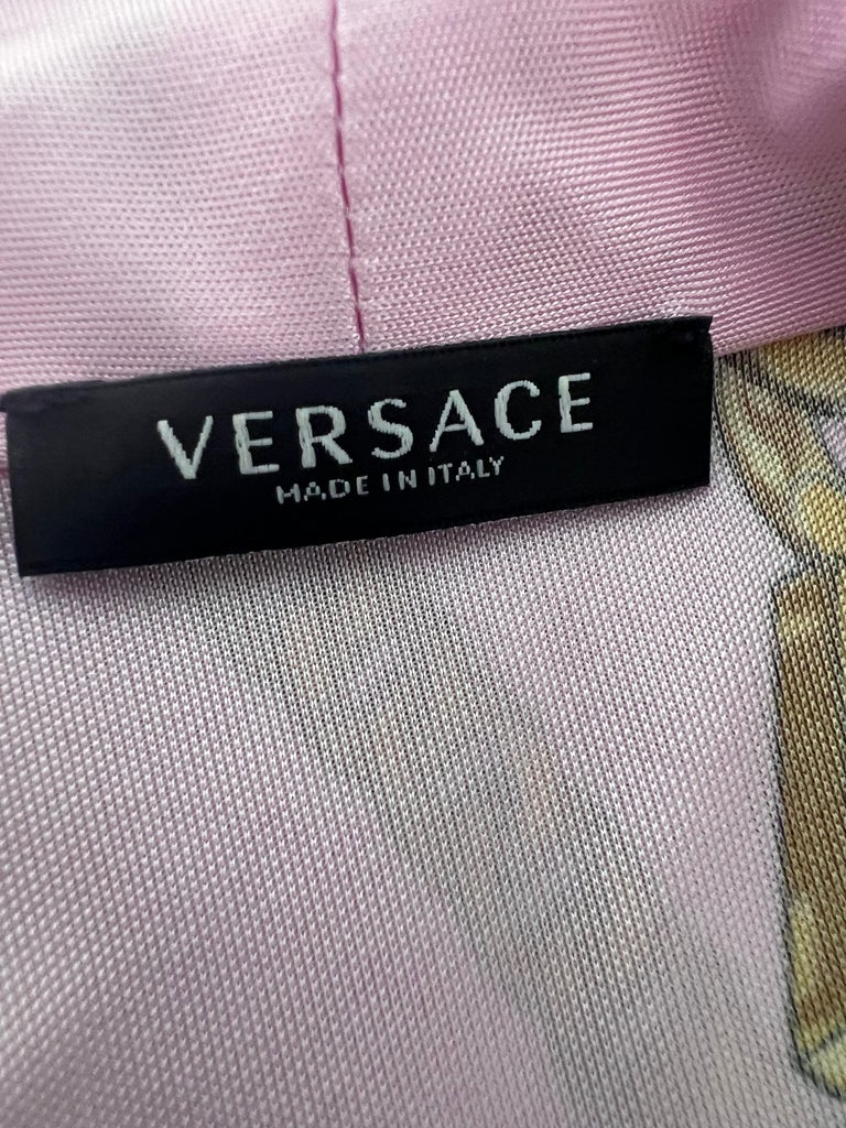 Versace Chain Long Sleeve Pink Bodysuit For Sale at 1stDibs