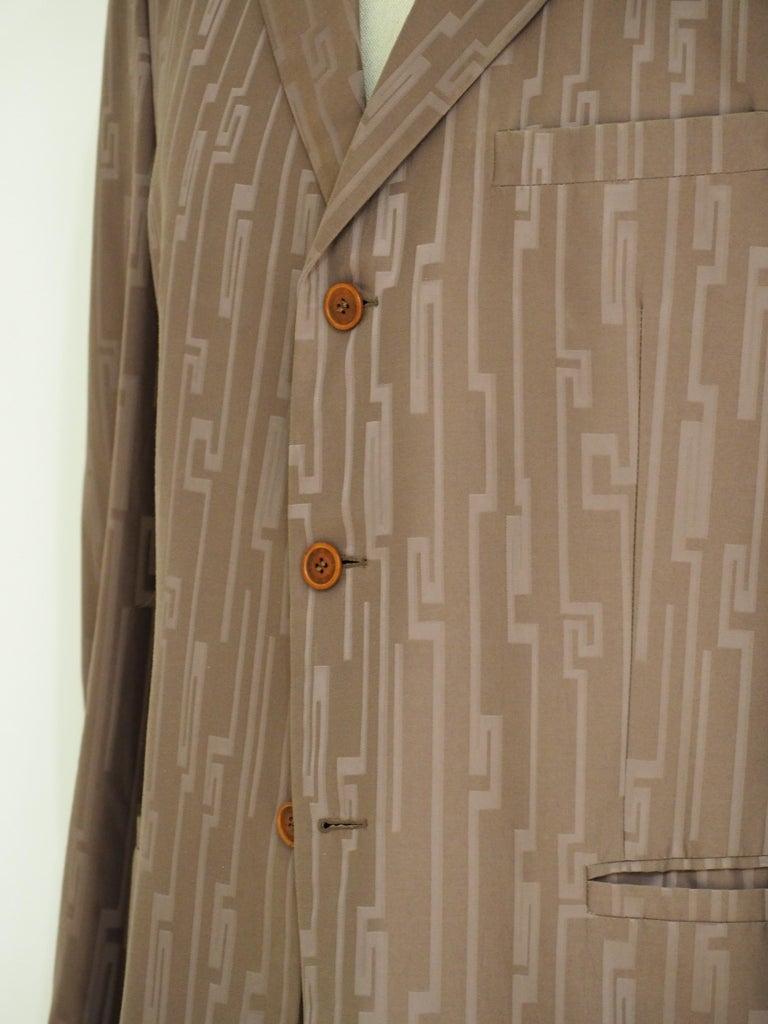 Versace classic greek geometric blazer For Sale at 1stDibs