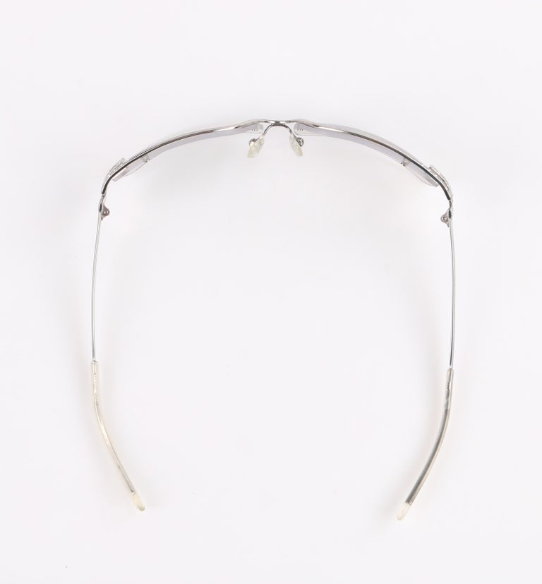 VERSACE Clear Half Rim Crystal Rhinestone Greek Key Sunglasses N20/H at ...