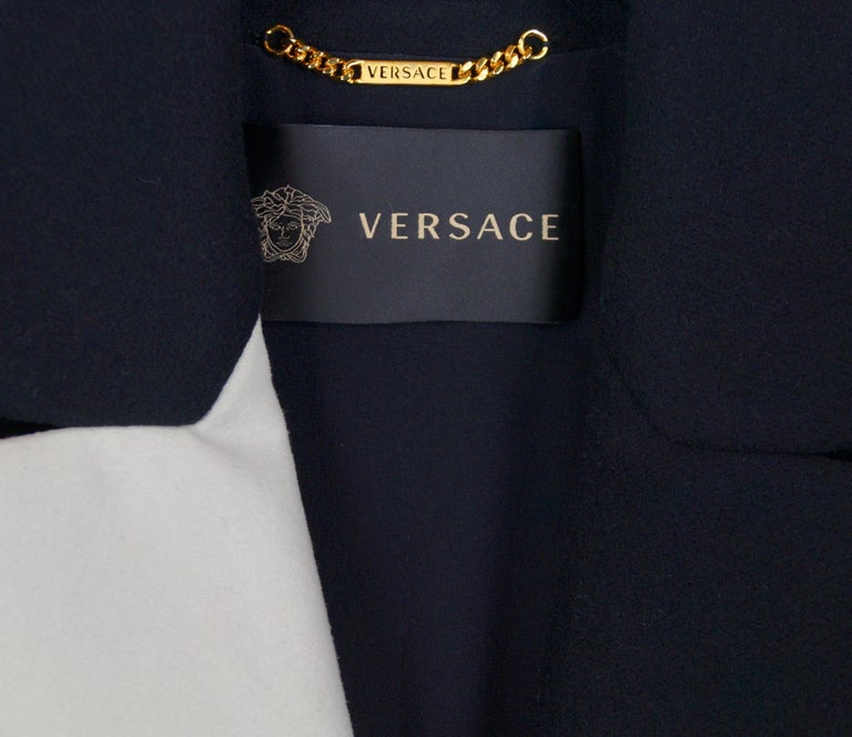 VERSACE coat and dress black and white F/W 2011 For Sale at 1stDibs