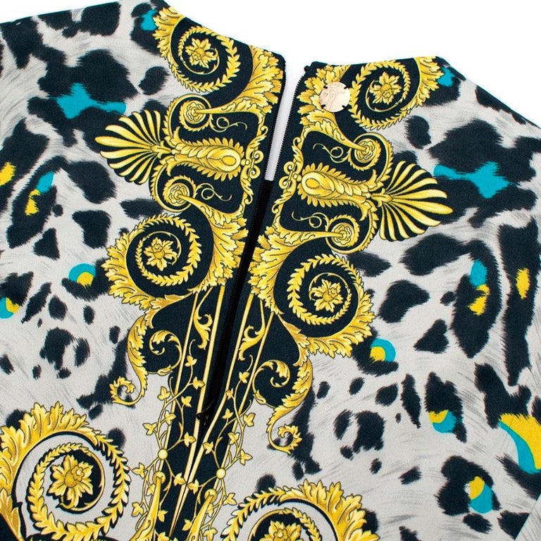 Versace Collection Baroque Leopard Print Dress - Size US2 at 1stDibs