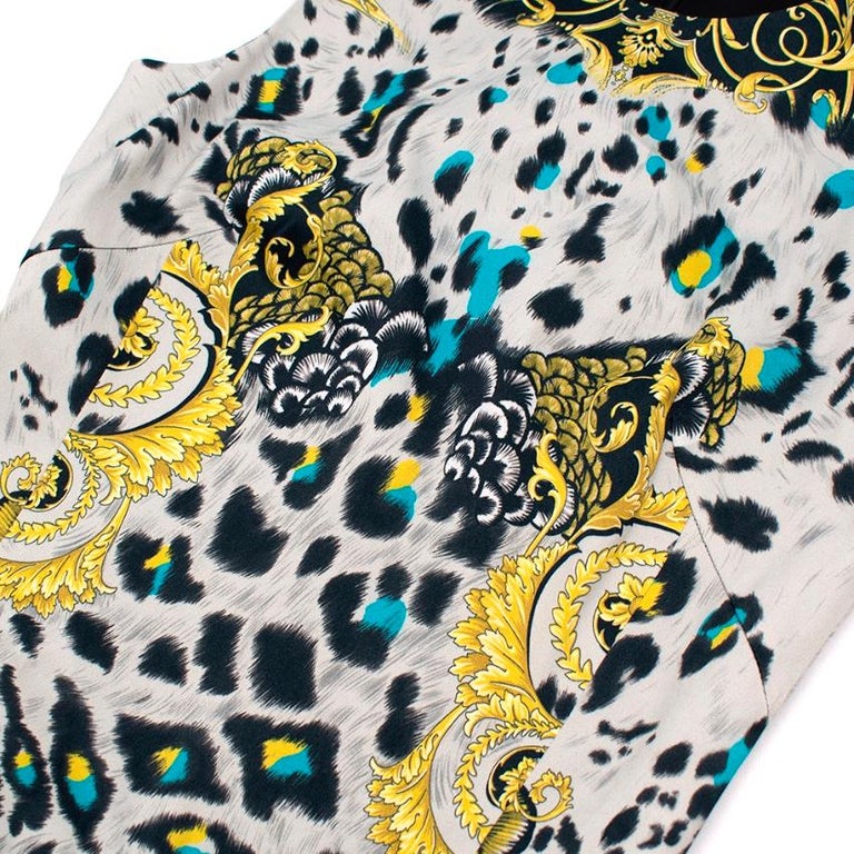 Versace Collection Baroque Leopard Print Dress - Size US2 at 1stDibs