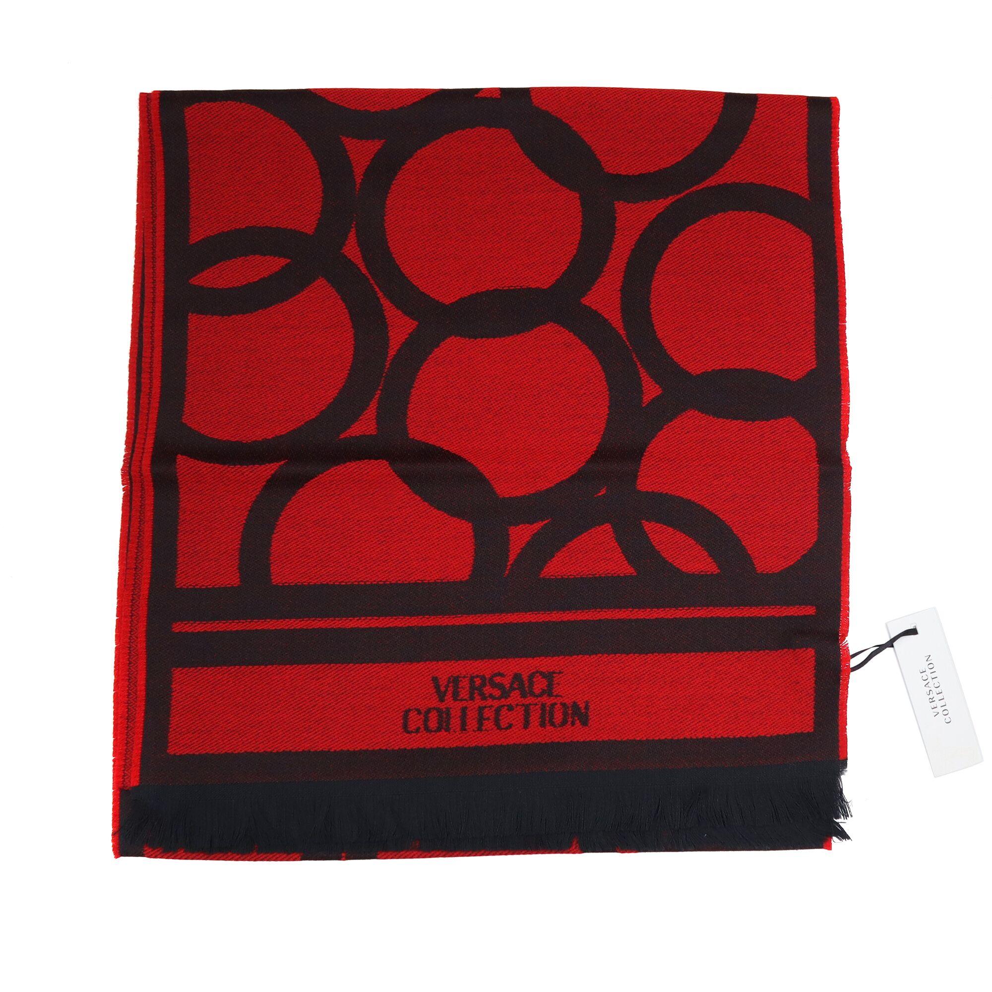 Versace Collection Black and Red Mens Scarf ISC40R1WIT02855I4081 at 1stDibs