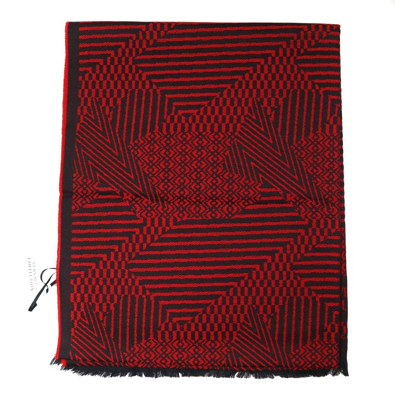 Versace Collection Black and Red Mens Scarf IST7R02IT02853I4081 at 1stDibs