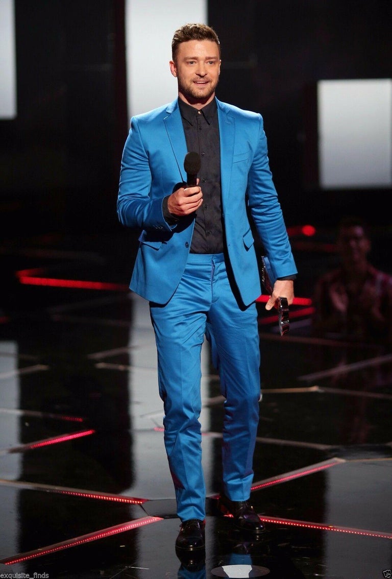 VERSACE COLLECTION BLUE SUIT (as seen on JUSTIN) 56 - 46 For Sale at ...