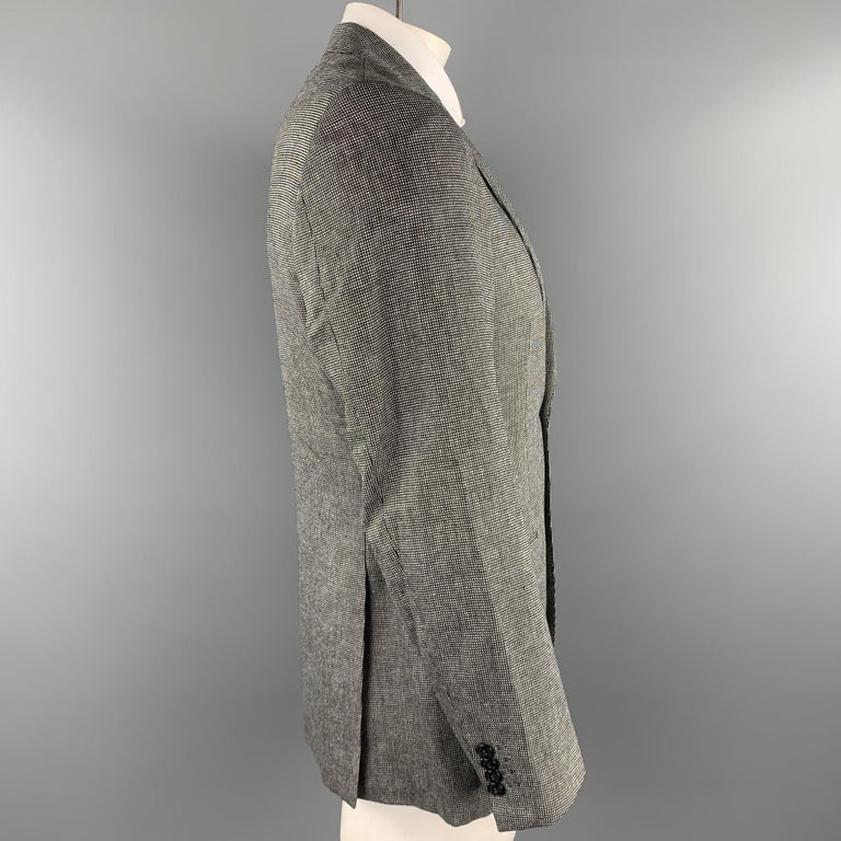 VERSACE COLLECTION Size 40 Black and White Grid Silk / Wool Sport Coat ...