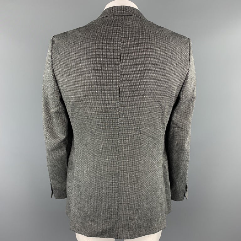 VERSACE COLLECTION Size 40 Black and White Grid Silk / Wool Sport Coat ...