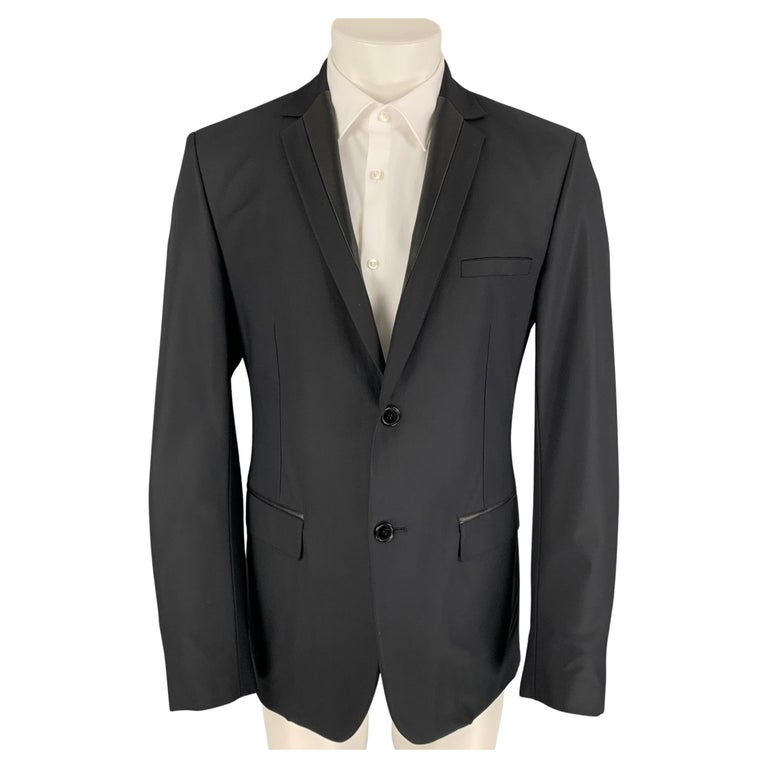 VERSACE COLLECTION Size 42 Black Polyamide Notch Lapel Sport Coat For ...