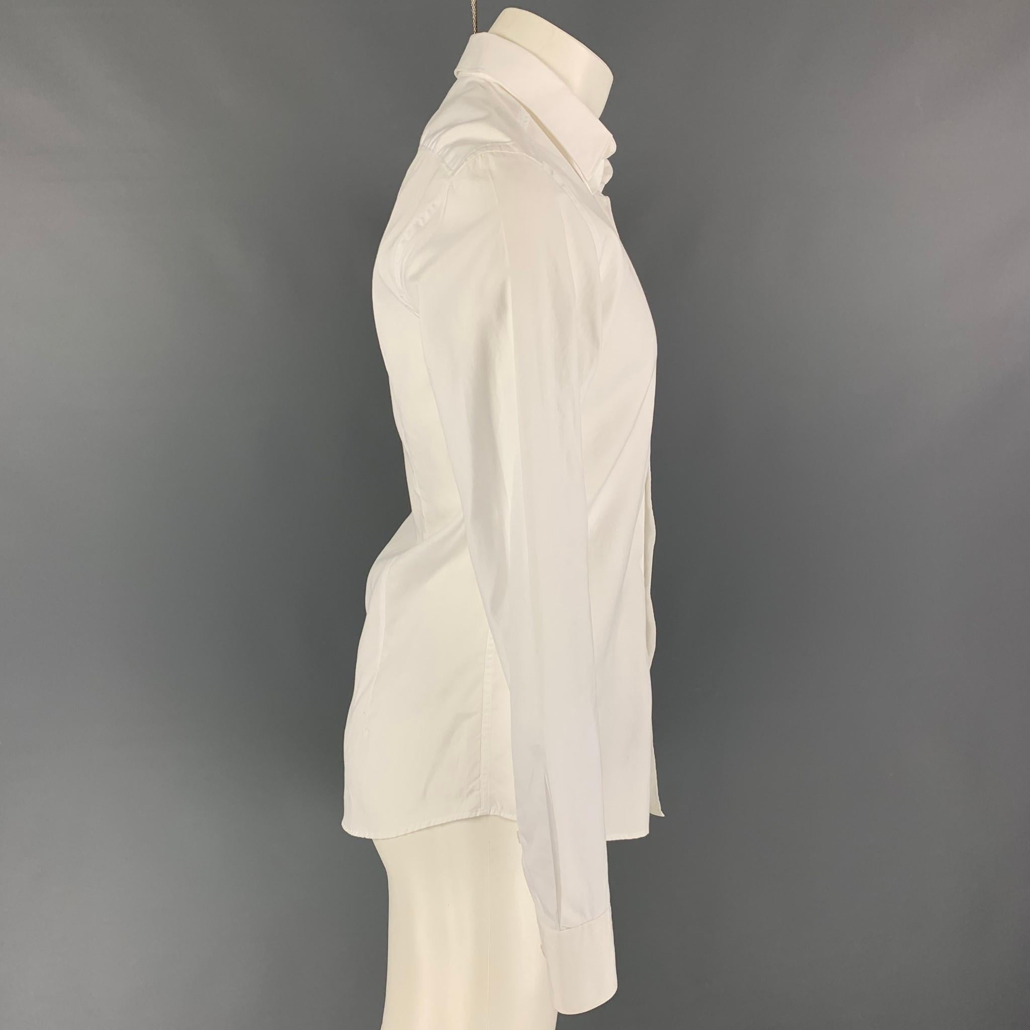 VERSACE COLLECTION Trend Size S White Cotton Button Up Long Sleeve ...