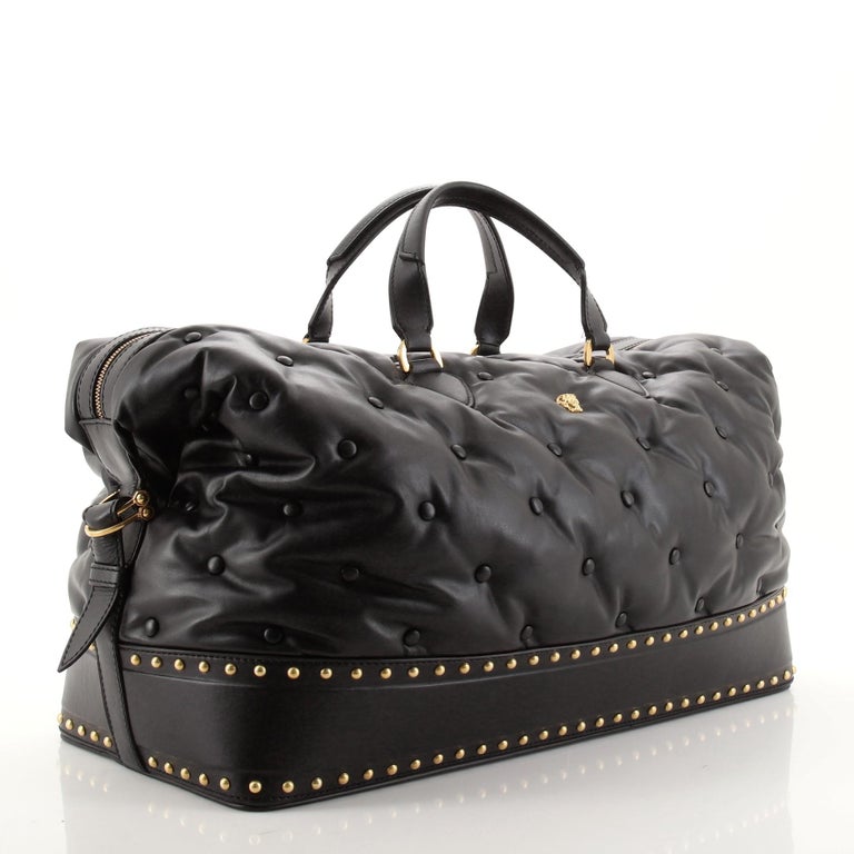 Versace Convertible Duffle Bag Studded Leather Large at 1stDibs